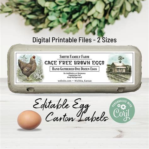 Egg Carton Label Template