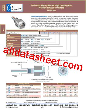 811 001 06 15 Datasheet Pdf Glenair Inc