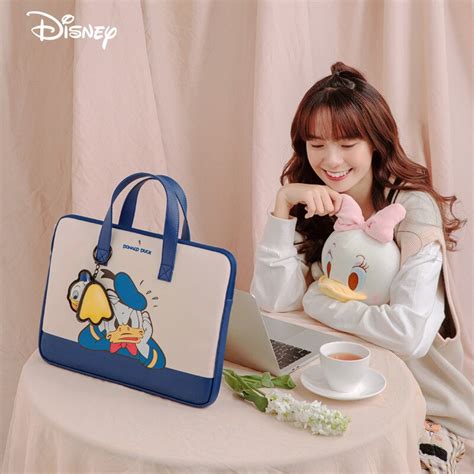 Disney 귀여운 만화 도널드 덕 노트북 가방 맥북 에어 프로 델 에이서 아수스 Hp 화웨이 13 14 15 여성용 노트북