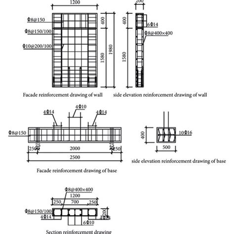 Specimen Size And Reinforcement Drawing A Xj B Yz 1 C Yz 2 Download Scientific