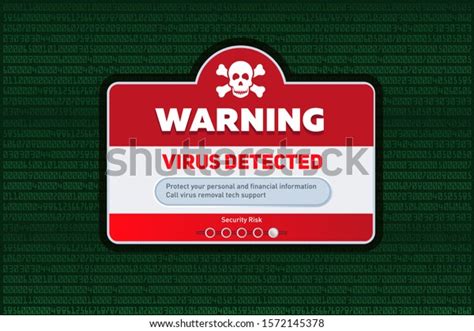 Alert Message Virus Detected Scanning Identifying Vector De Stock Libre De Regalías