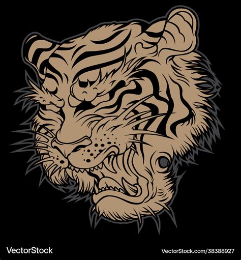 Angry Tiger Face Tattoo