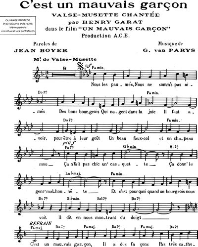 Cest Un Mauvais Garçon Dans Le Film Un Mauvais Garçon Voice Sheet