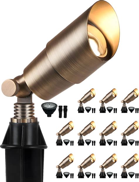 Partphoner Solid Brass Low Voltage Landscape Lighting Wired 12v Led