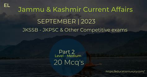 Current Affairs Of Jammu And Kashmir Mcqs September Part 2