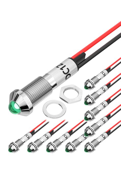 Daiertek Led Indicator Light 12v Red Led 6mm Metal Waterproof 12 Volt Indicator