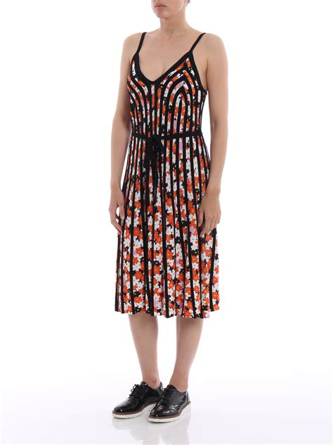 Knee Length Dresses Kenzo Jackie Flowers Pleated Dress F852RO68184499