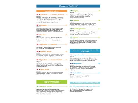 Cahier d exercices iParcours Maths 5ème avec Cours