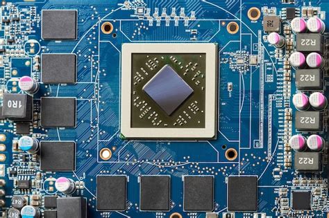 Premium Photo Closeup Of A Computer Chip On A Part Of Electronic