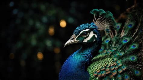 Premium Ai Image Peacock On Black
