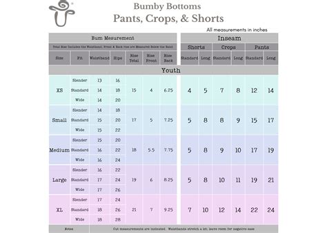 Sizing Charts Bumby Wool