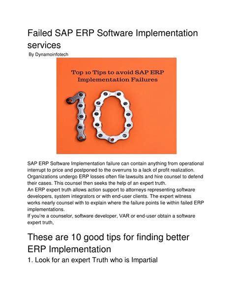 PPT Top Tips To Avoid SAP ERP Implementation Failures PowerPoint Presentation ID