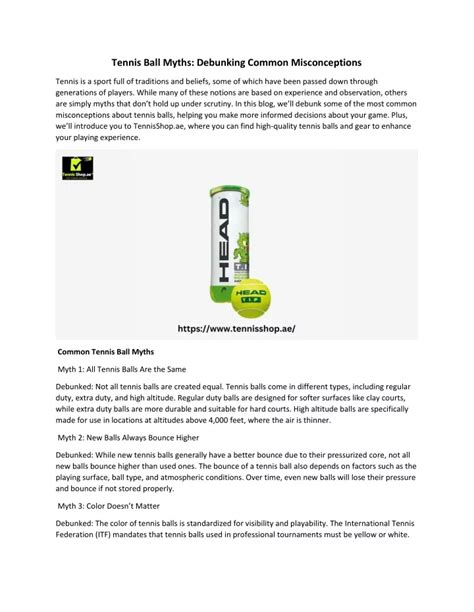 Ppt Tennis Ball Myths Debunking Common Misconceptions Powerpoint