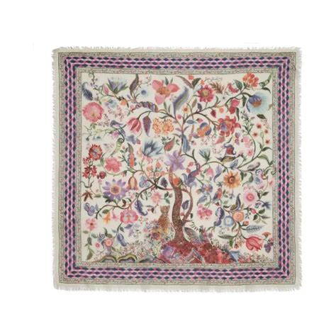 菲拉格慕 Salvatore Ferragamo 生命之树印花披肩 小迈步海淘品牌官网