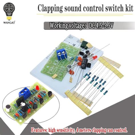 Electronic Acoustic Clap Control Switch Diy Kit Sound Sensor Electronic Circuit Diy Suit