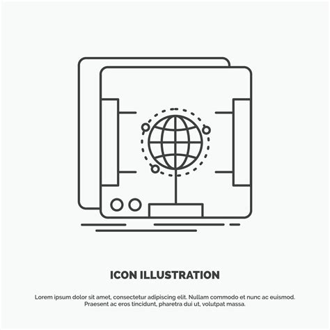 3d Dimensional Holografisch Scan Scanner Symbol Linienvektor