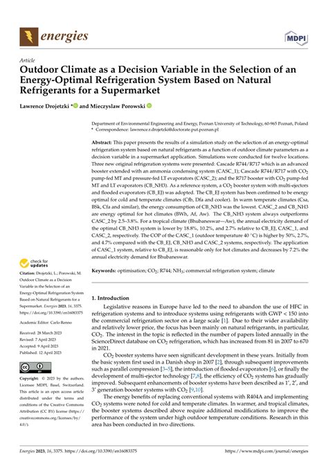 Pdf Outdoor Climate As A Decision Variable In The Selection Of An