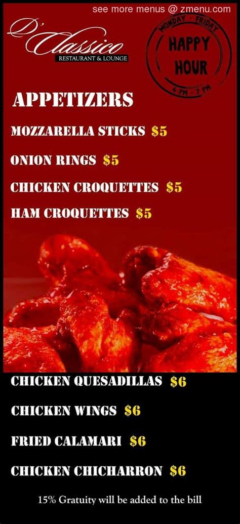 Menu At Dclassico Restaurant Paterson