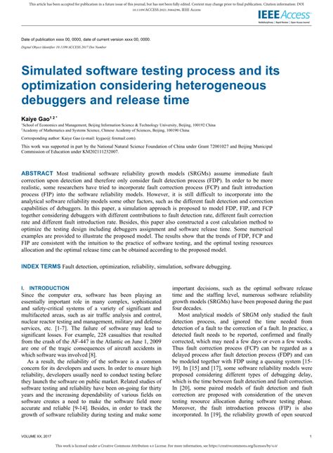 Pdf Simulated Software Testing Process And Its Optimization