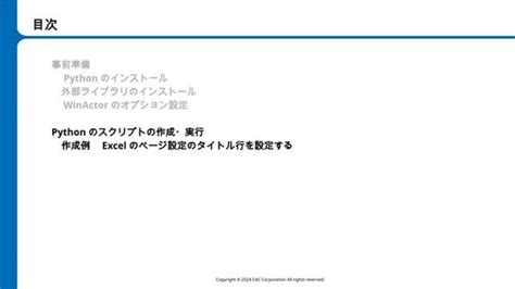 Python実行スライド Pythonスクリプトの記載と実行 1－2pdf