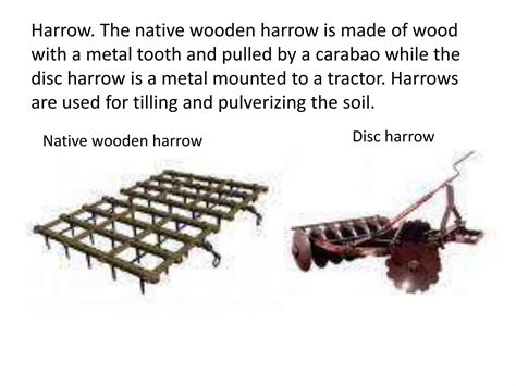 Farm Tools Equipment And Implements Pptx
