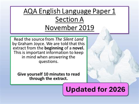 Aqa English Language Paper 1 Walkthroughs Teaching Resources
