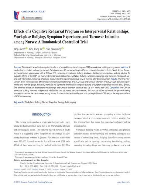 Pdf Effects Of A Cognitive Rehearsal Program On Interpersonal