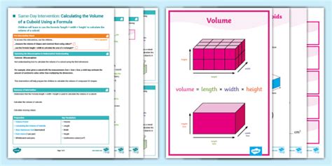 👉 Y6 Intervention Calculating The Volume Of A Cuboid