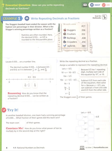 Envision Math 7th Grade Volume 1