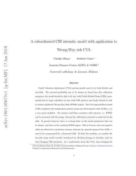 pdf a subordinated cir intensity model with application to wrong way