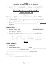 Torts I Review Session Part HANDOUT Pdf TORTS I PROF FIELDSOUTH TEXAS COLLEGE OF LAW