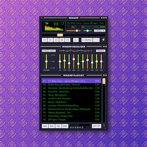 Redesign Of The Winamp Music Player Interface On Behance