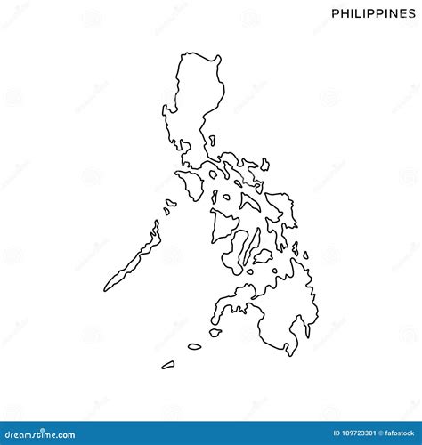 Outline Map Of Philippines Vector Design Template Editable Stroke