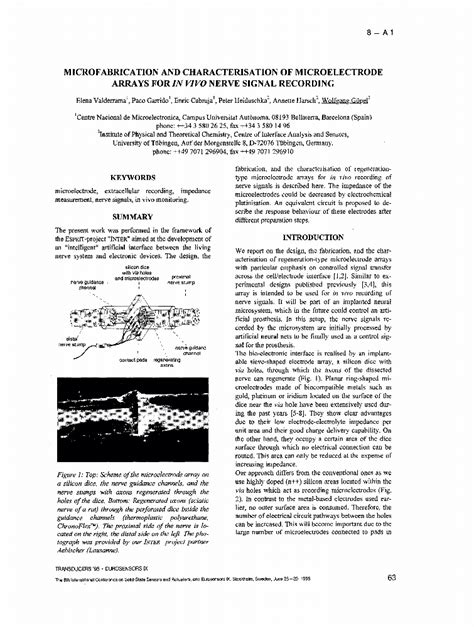 Microfabrication And Characterisation Of Microelectrode Arrays For In Vivo Nerve Signal