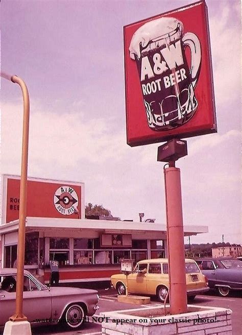5x7 Vintage Aandw Root Beer Diner Photo Restaurant Sign Burger Joint Cafe