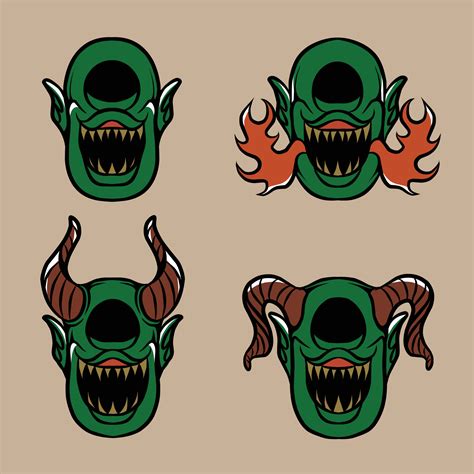 Monster Mask Vector Illustration Made Especially For Advertising
