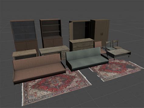 Old Lowpoly Furniture Pack 3d 家具 Unity Asset Store