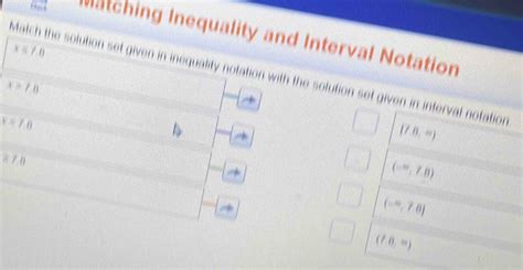 Solved Matching Inequality And Interval Notation X≤ 78 Match The