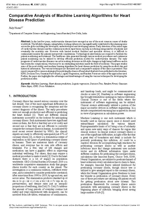 9 A Comparison Of Supervised Learning Algorithms To Prediction Heart Disease Comparative