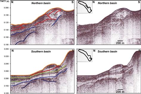 Seismic Profiles Of Lac Darmor Showing The Mounded Structures At The