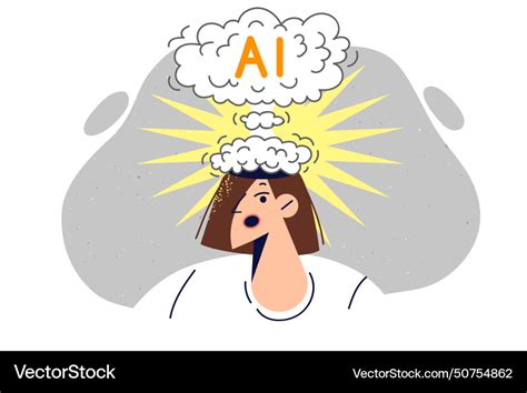 woman shocked by advent ai tech and capabilities vector image