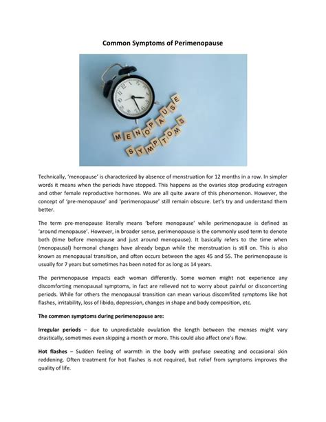 Ppt Common Symptoms Of Perimenopause Powerpoint Presentation Free