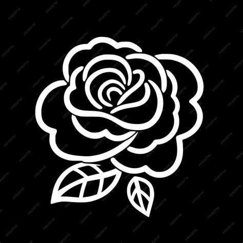 Premium Vector Rose Black And White Isolated Icon Vector Illustration