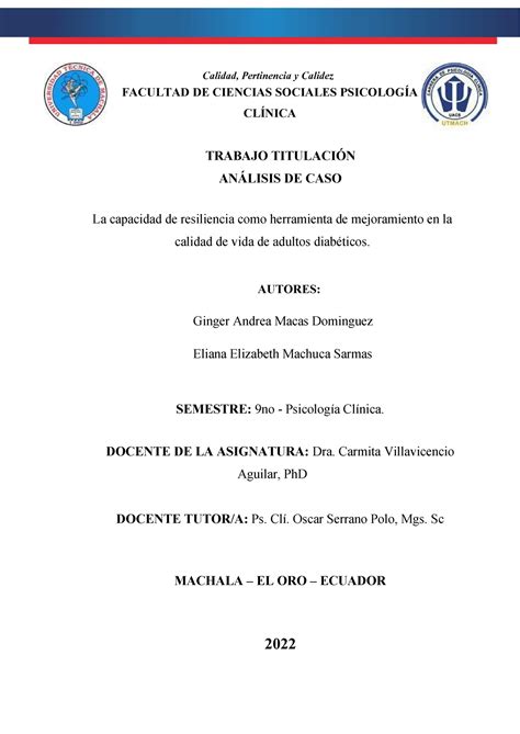 Ejemplo DE ANÄ Lisis DE CASO no Calidad Pertinencia y Calidez FACULTAD DE CIENCIAS SOCIALES