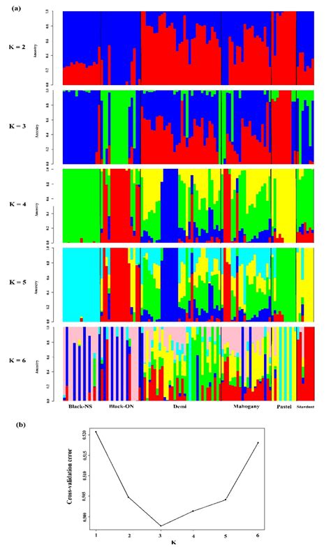 Admixture Patterns Of American Mink Color Types A Admixture Analysis