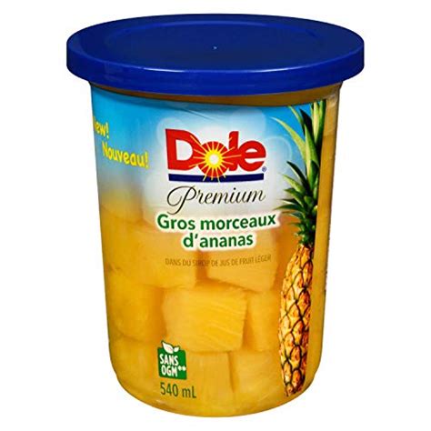 Dole Morceaux d ananas dans un sirop de jus de fruits léger pot