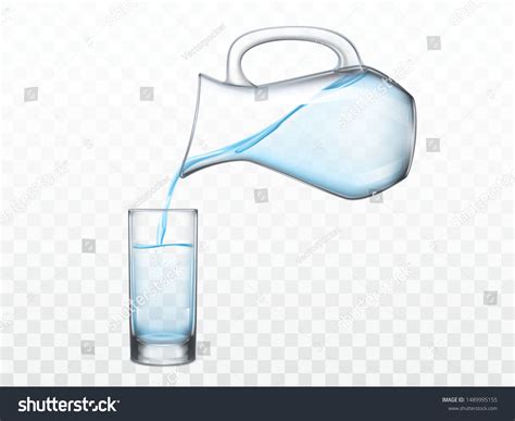 Pouring Crystal Clear Freshwater Glass Jug Stock Vector Royalty Free