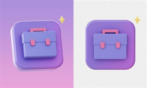 Premium Psd Simple 3d Purple Office Bag Icons For Ui Ux Web Mobile
