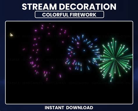 Animated Firework Stream Decoration Colorful Firework Party Overlay