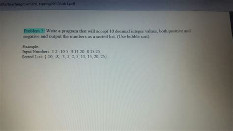 solved write a program that will accept 10 decimal integer